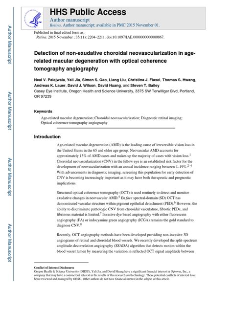 2015 detection of non exudative choroidal neovascularization in