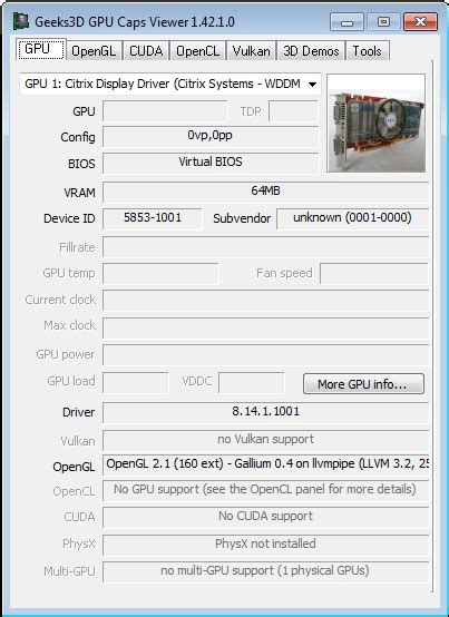 Jogl Citrix Vdi And Opengl Software Accelerator Glexception Profile