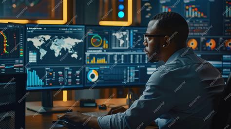 Premium Photo A Supply Chain Manager Reviewing Performance Metrics And Kpis On A Computer