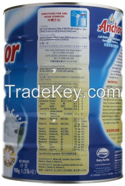 Full Cream Milk Skimmed Milk Whole Milk Powder Fonterra Full Cream