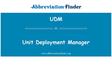 Udm Stands For Unit Deployment Manager Abbreviation Finder