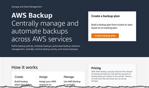 centrally managed aws backup for amazon cloud