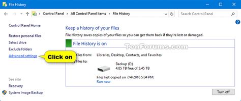 delete older versions of file history in windows 10 tutorials