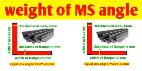 How To Calculate Weight Of Ms Angle Per Meter Civil Sir