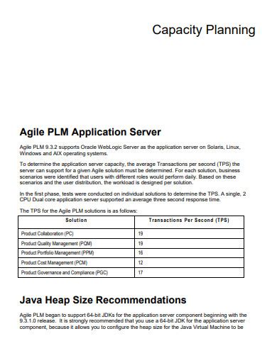FREE Agile Capacity Planning Samples In PDF