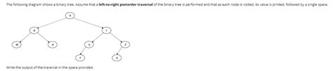 Solved The Following Diagram Shows A Binary Tree Assume