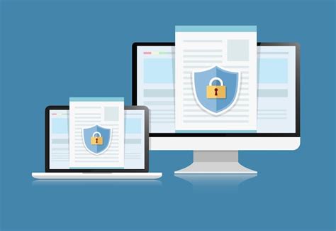 Premium Vector Concept Is Data Security Shield On Computer Desktop Or Labtop Protect Sensitive