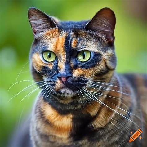 Tortoiseshell Cat With Green Eyes