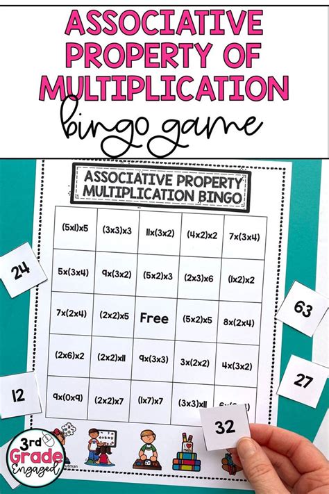 Associative Property Of Multiplication Math Bingo Game Associative