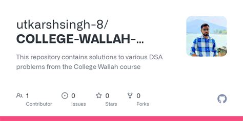Github Utkarshsingh 8college Wallah Assignments This Repository Contains Solutions To