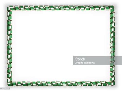 프레임과 리본 나이지리아 플래그 황금 밧줄에서 테두리의 테두리 3 차원 일러스트 레이 션 공란에 대한 스톡 사진 및 기타 이미지 Istock