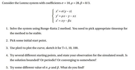 solved consider the lorenz system with coefficients