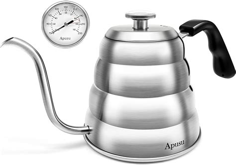 Tea Kettle With Thermometer Pot Silver Gooseneck Kettle