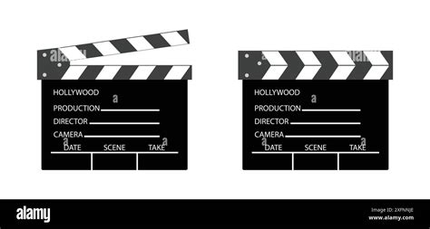 Clapper Board Vector Icon Set Opened And Closed Movie Clapper Film Clap Board Set Of Clapping