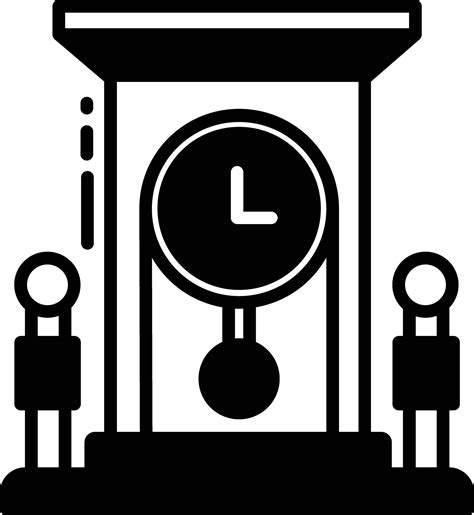Ancient Clock Glyph And Line Vector Illustration 42052883 Vector Art At