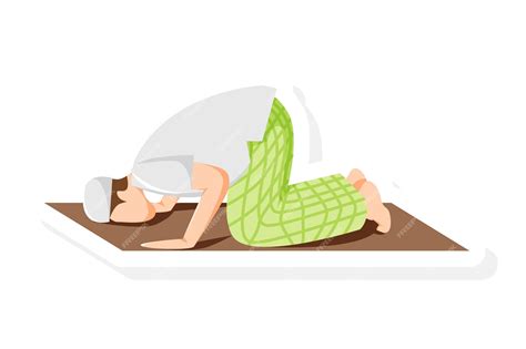 엎드린 사람 스티커 벡터 일러스트 레이 션 프리미엄 벡터