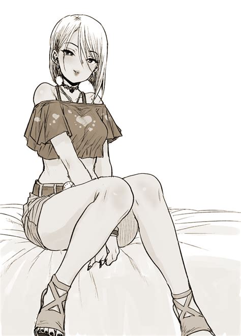 Ponsuke Pon Original Commentary Request Girl Bare Shoulders Bracelet Breasts