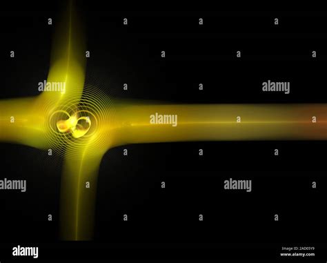 particle collision conceptual image computer illustration of