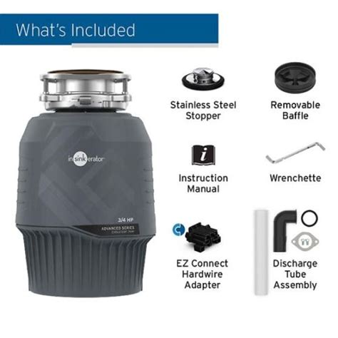 Insinkerator Continuous Garbage Disposal Evolution 75hp Shore Appliance Connection