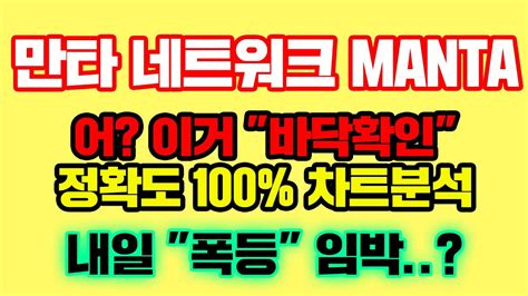 만타 네트워크 Manta 긴급 이런걸 우린 바닥확인 이라 그럽니다 정확도 100 차트분석 내일 폭등 임박