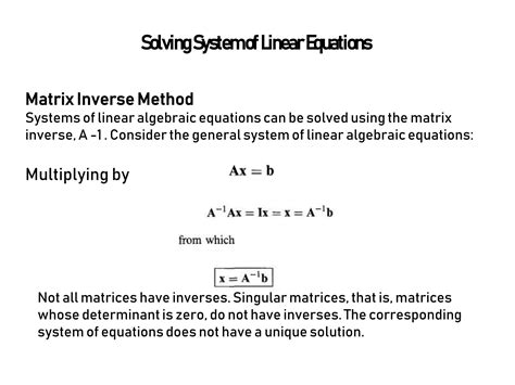 Solving A System Of Linear Equations For Engineers Pptx