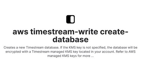 Aws Timestream Write Create Database Fig