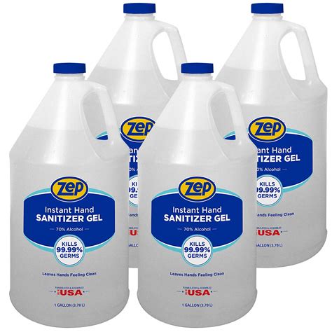 Zep Instant Hand Sanitizer Gel 70 Alcohol 1 Gallon Case