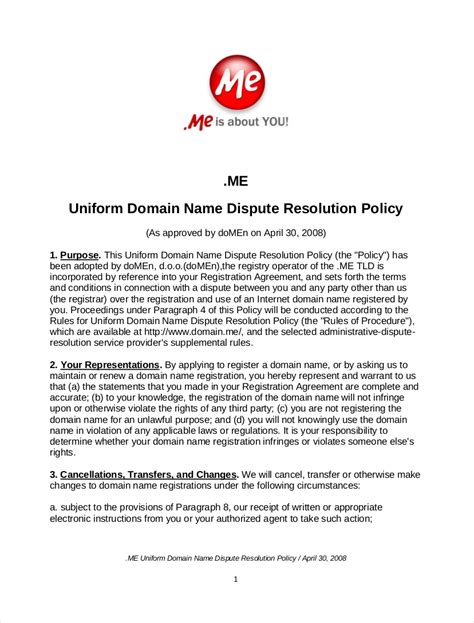 Conflict Resolution Policy Template