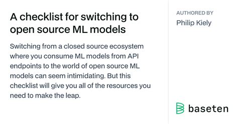 A Checklist For Switching To Open Source Ml Models