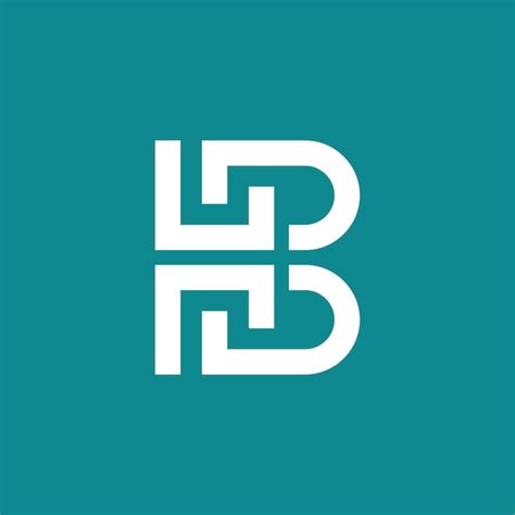 기억에 남는 문자 Hb 또는 Bh 초기 로고 프리미엄 벡터