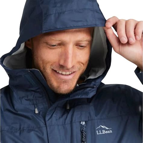 L L Bean Mens Trail Model Rain Jacket Windproof And Waterproof Coat