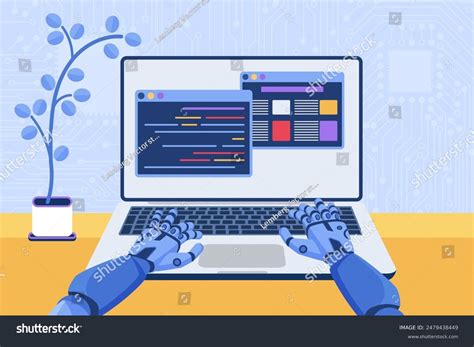 Software Code Automation Development Using Ai Stock Vector Royalty