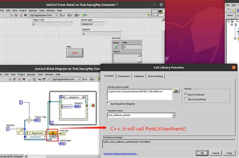 Labviewlinux2021 Call Postlvuserevent Error Ni Community