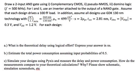 Draw A Input AND Gate Using I Complementary CMOS Chegg Com