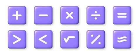 Premium Vector Set Of Arithmetic Icons 3d Vector Illustration