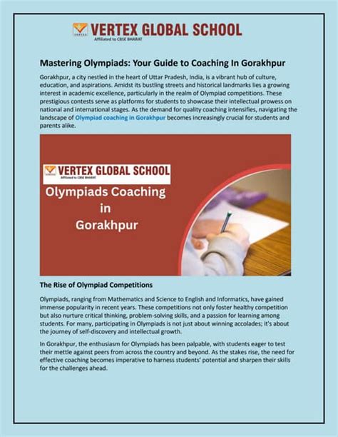 Mastering Olympiads And Your Guide To Coaching In Gorakhpurpdf