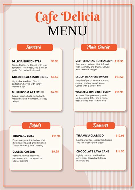 Menu Template Edit Online And Download Example