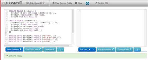 Using Sqlfiddle Sqlservercentral