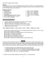 ECE271 Lab3 Transistor Procedure Haessly Converted 2 Pdf BJT FET Transistors Lab Procedure