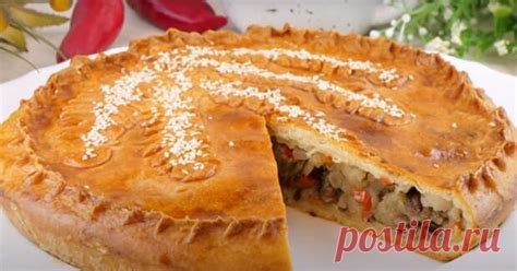 Бездрожжевой пирог с мясом и картофелем Пироги Постила