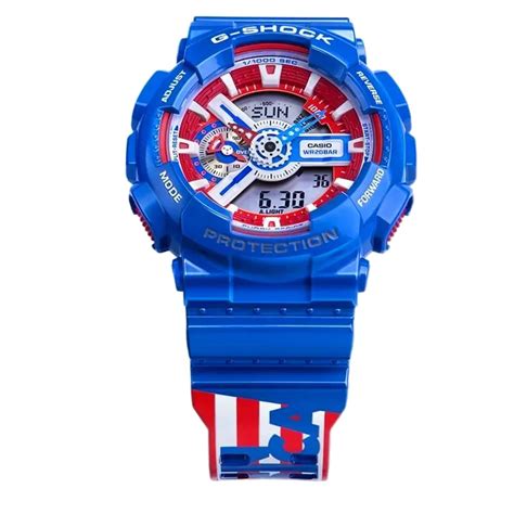 Casio G Shock X Marvel Avengers Captain America Ga 110captain 2pr