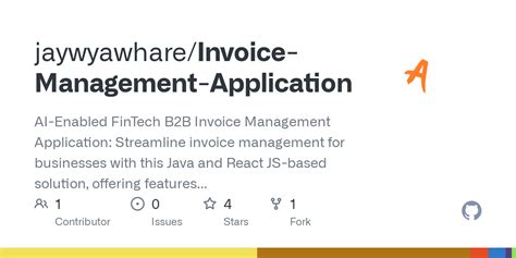 GitHub Jaywyawhare Invoice Management Application AI Enabled FinTech B B Invoice Management