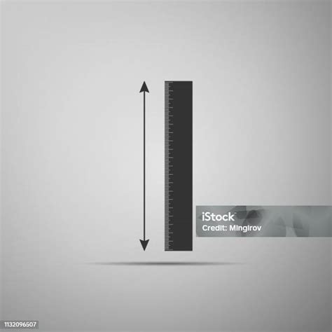 측정 높이와 길이 아이콘 회색 배경에 고립입니다 눈금자 직선 눈금 기호입니다 평면 디자인입니다 벡터 일러스트 0명에 대한 스톡 벡터 아트 및 기타 이미지 Istock