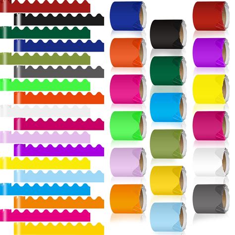 18 Packs Scalloped Bulletin Board Borders In 18 Colors 300 Feet Polka Dot Rolled Scalloped