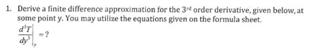 Solved 1 Derive A Finite Difference Approximation For The