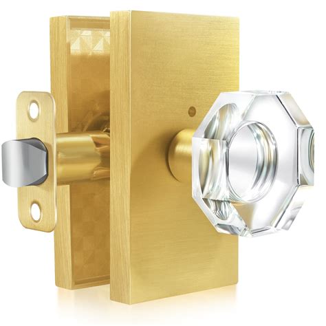 Hiemey Clear Glass Crystal Door Knobs Interioroctagon Gold Door Knobbathroom Bedroom Privacy