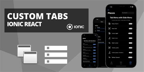 custom tabs side menu ionic react hub