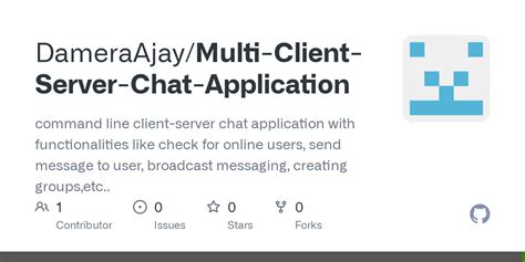 Github Dameraajaymulti Client Server Chat Application Command Line