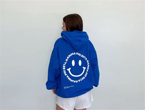 Gamma Phi Beta Smiley Face Sorority Sweatshirt Gphi Sorority Apparel Custom Sorority Hoodie Etsy