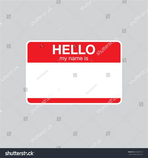 Red Vector Hello My Name Label Stock Vector Royalty Free Shutterstock